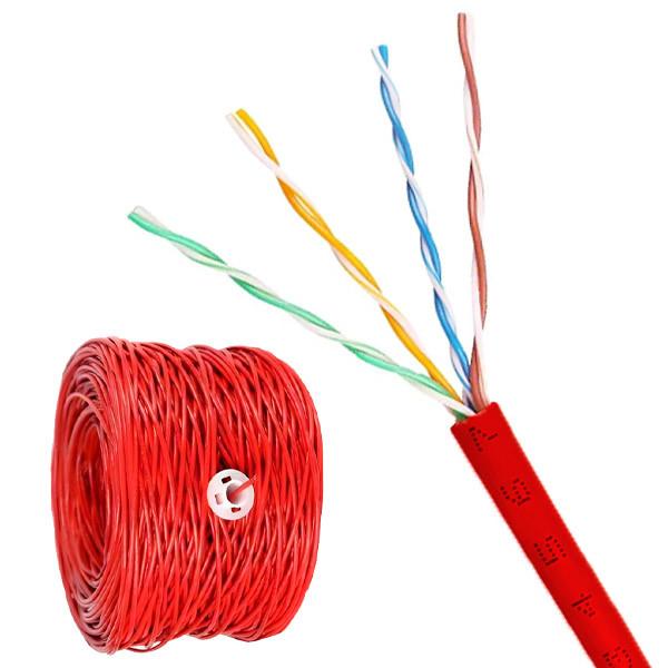 Quality UTP High Speed Cat 5E Internet Cable 1000Ft 0.5mm 100MHz Red PVC Pass Fluke Test for sale
