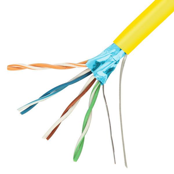 Quality 100MHz 24AWG FTP CAT5E Cable Yellow PVC Jacket Copper Indoor Cable 1000ft for sale