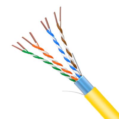 Cina 100MHz 24AWG FTP CAT5E cavo giallo PVC giacca rame cavo interno 1000ft in vendita