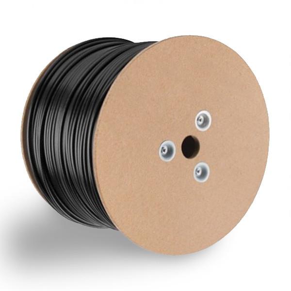 Quality 0.50mm Solid Copper FTP CAT 5E Outdoor PE+PVC Black Waterproof Network Cable for sale