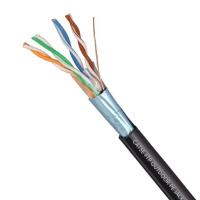 Quality Outdoor FTP CAT5E Cable PE Jacket Cable 0.45mm Solid Copper With Black 1000FT for sale