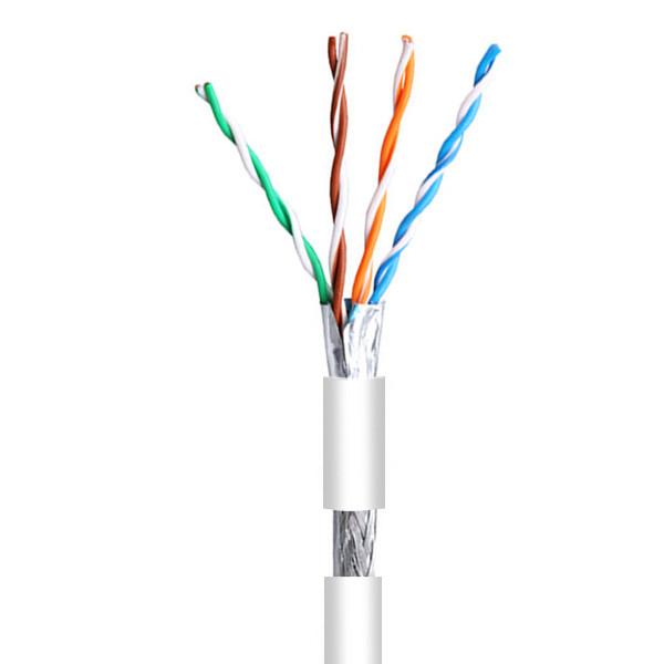 Quality 500FT Cat5e SFTP Shielded White PVC Jacket Solid Ethernet Network Cable for sale