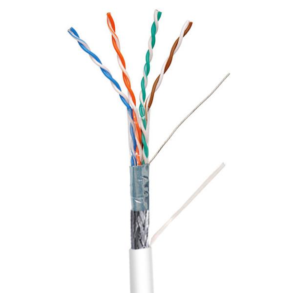 Quality 500FT Cat5e SFTP Shielded White PVC Jacket Solid Ethernet Network Cable for sale