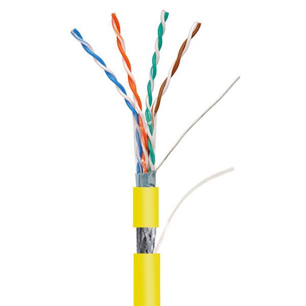 Quality Yellow PVC Ethernet Cable 100MHz 0.51mm Pure Copper 1000FT SFTP CAT5E Cable for sale
