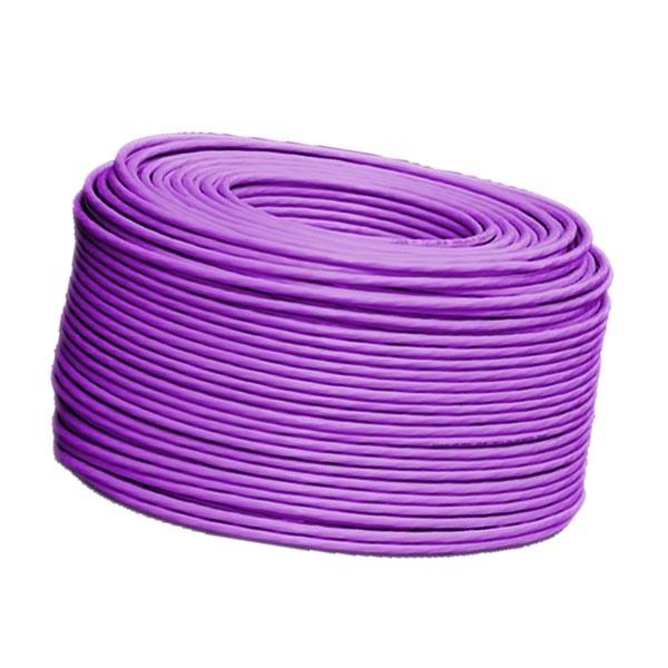 Quality 24AWG SFTP CAT5E Cable 100MHz Purple PVC Jacket Shielded Lan Cable 500FT for sale