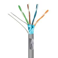 Quality 1000FT CAT5E SFTP 24AWG 100MHz Grey PVC Jacket High Speed Shielded Lan Cable for sale