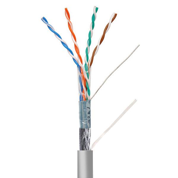 Quality 1000FT CAT5E SFTP 24AWG 100MHz Grey PVC Jacket High Speed Shielded Lan Cable for sale
