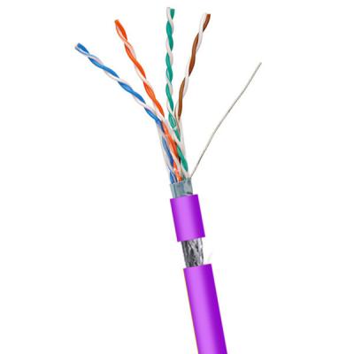 Quality Purple LSZH Jacket Network Cable 1000FT 24AWG 100MHz CAT5E SFTP for sale