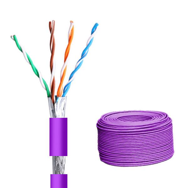 Quality Purple LSZH Jacket Network Cable 1000FT 24AWG 100MHz CAT5E SFTP for sale