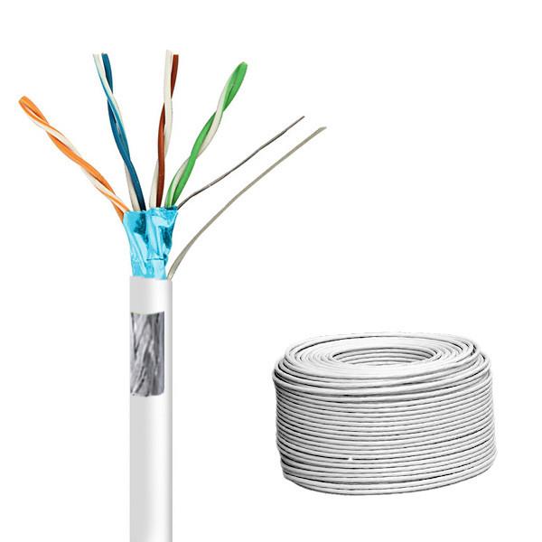 Quality White SFTP CAT5E Cable LSZH Jacket 24AWG Network Cable 100MHz 1000FT for sale