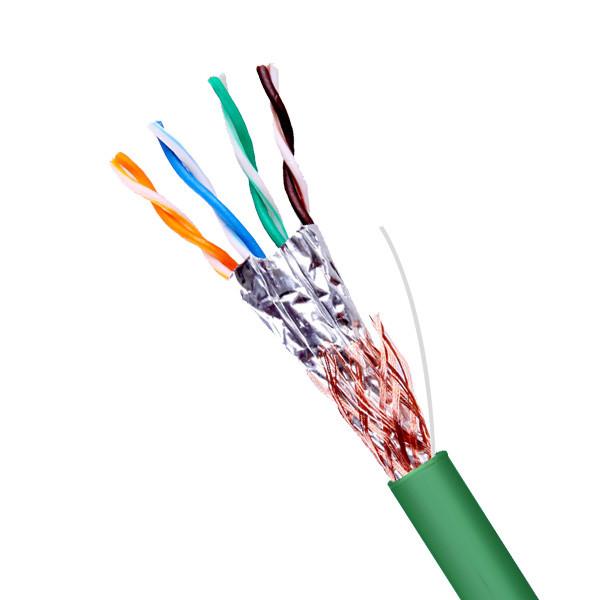 Quality Green SFTP CAT5E Cable 0.510mm Copper LSZH Cable Expend To 350Hz 24AWG for sale