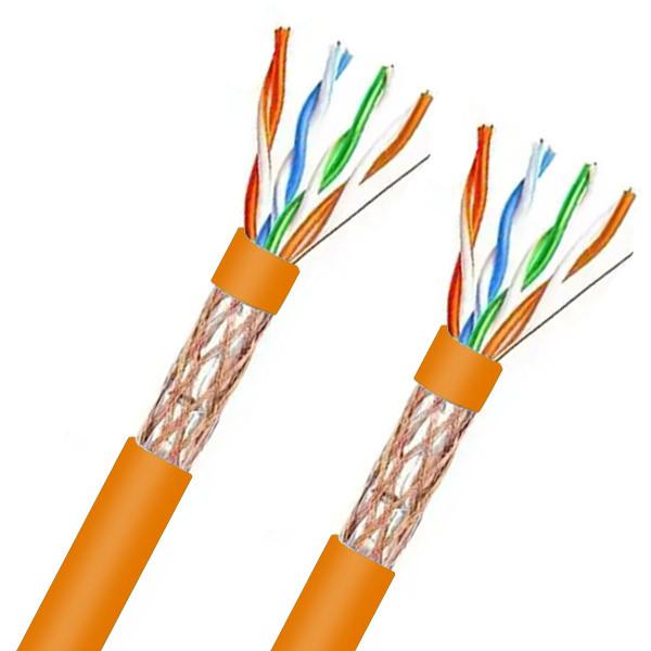 Quality Orange Cat5e SFTP CAT 5E 1000FT LSZH 24AWG Ethernet Cable Expend To 350Hz for sale