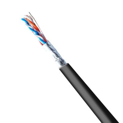 China Black Cat6 FTP 23AWG Outdoor PE Jacket Netwerkkabel Uitbreiding tot 550MHZ 1000FT Te koop