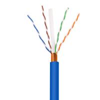 Quality Blue PVC Jacketed FTP CAT6 Cable 0.55mm Solid Copper 1Gbps Network Cable for sale
