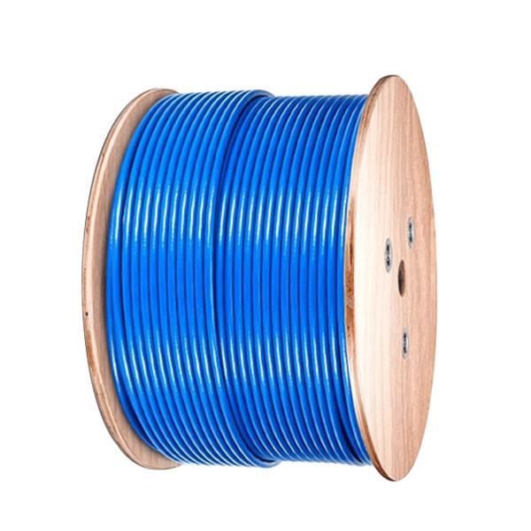 Quality Blue PVC Jacketed FTP CAT6 Cable 0.55mm Solid Copper 1Gbps Network Cable for sale