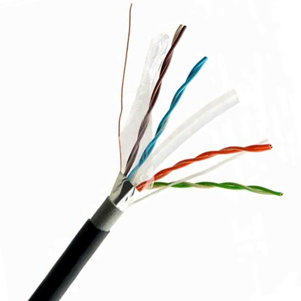 Quality CAT6 FTP Outdoor PE+PVC 0.560+0.005mm Pure Copper Solid Lan Cable for sale