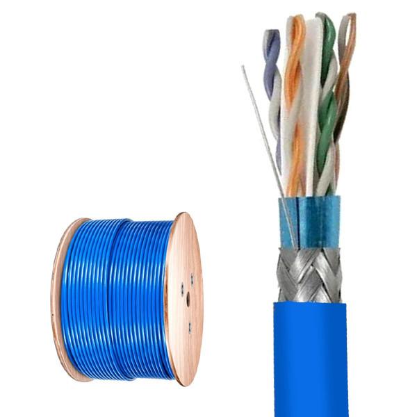 Quality LSZH SFTP CAT6 Cable 23AWG 250MHz 1000FT Ethernet Blue Network Cable for sale