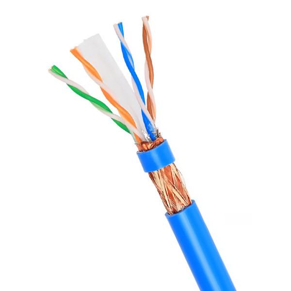 Quality 23AWG SFTP CAT6 Cable High Speed Network Cable With Blue PVC Jacket 1000ft for sale