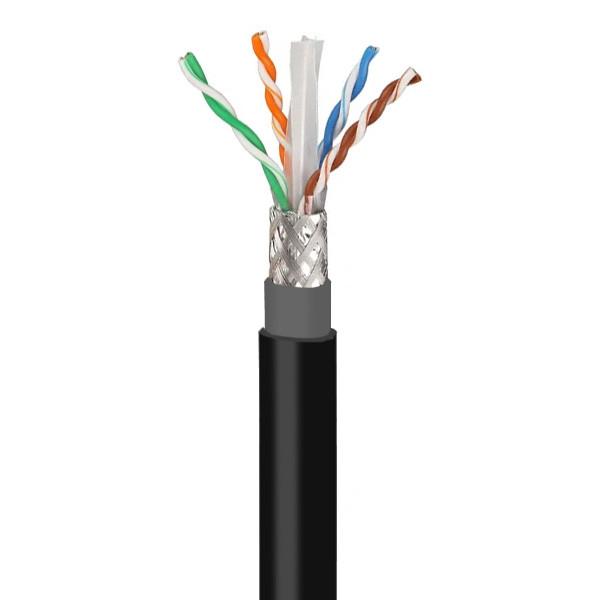 Quality Outdoor PVC+PE SFTP CAT6 Cable 1000FT 23AWG Solid Copper High Speed Ethernet Cable for sale