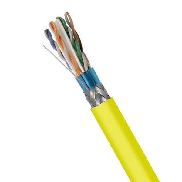 Quality 1000FT SFTP CAT6 Cable Yellow LSZH 23AWG Lan Cable 250MHz Plenum Cable for sale
