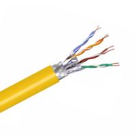 China CAT8 SFTP Solid Copper Network Cable - 40 Gbps, 2000 MHz, 22 AWG, 100m Length for Industrial Applications for sale
