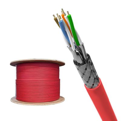 China CAT8 SFTP 22AWG LSZH High Speed Red Cable 40Gbps 2000MHz Data Center Ready for sale