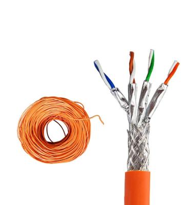 China SFTP CAT7 CABLE 23AWG SFTP LSZH Orange 1000FT Data Center Ready for sale