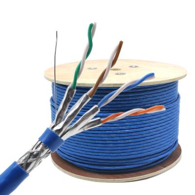 China Wholesale Bulk SFTP CAT7A 23AWG Shielded 1000MHz Blue Ethernet Cable for sale