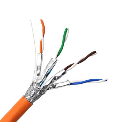 China CAT7A SFTP Orange Ethernet Cable 23AWG 305m Cat7A SFTP LSZH PVC High Speed 10Gbps for sale