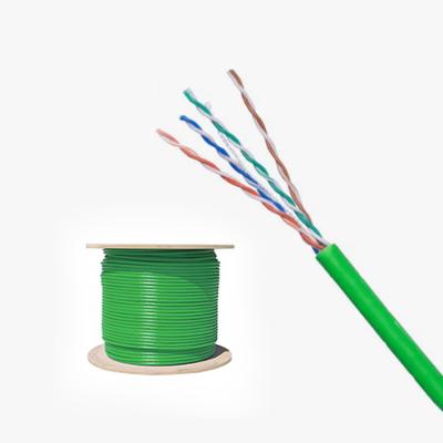 China GREEN CAT5E UTP Cable 24AWG PVC Jacket 1000Mbps Gigabit UL ETL CMP Certified for sale