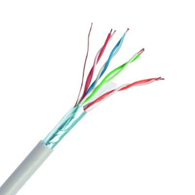 China Cable de red de alta velocidad Cat5e FTP blindado contra interferencias Gris chaqueta LSZH en venta