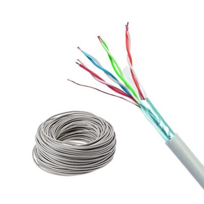 China Cable de red de alta velocidad Cat5e FTP blindado contra interferencias Gris chaqueta LSZH en venta