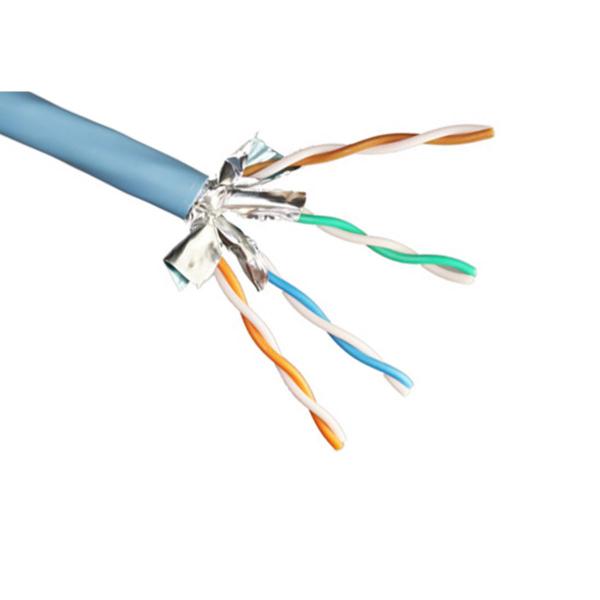 Quality CAT6A UFTP 23AWG Solid Copper CMR Plenum Cable 1000ft Blue PVC for Data Center for sale