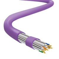 Quality CAT6A U/FTP Shielded LAN Cable 10Gbps Solid Copper LSZH PVC Purple for Data for sale