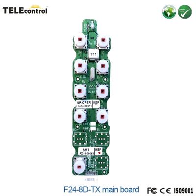 China Tele Crane controle remoto F24-8S emissor placa principal de PCB com 8 botões de velocidade dupla à venda