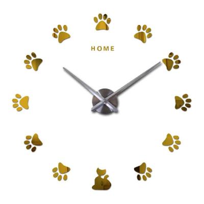 Quality Cute Cat Claw Wall Art Clock 3D Large Vintage Style Wall Clocks for sale