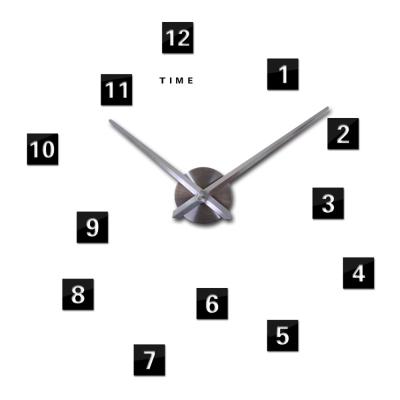 China Arabic Digital Modern Square Kitchen Wall Clocks Mirror EVA Wall Sticker Decor Large Vintage Style Wall Clock for sale