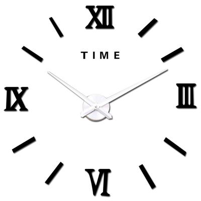 China Roman Digital Big Mirror Modern Wall Clok Large Vintage Style Wall Clocks for sale