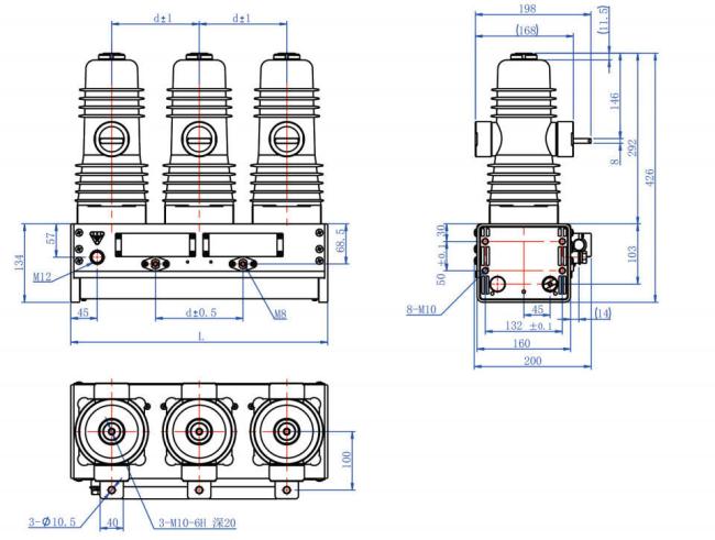 12kV MSS Tavrida Vacuum Circuit Breaker front view
