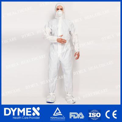China Disposable Microporous Hooded Knitted Cuff Coverall with PVC Sole for sale