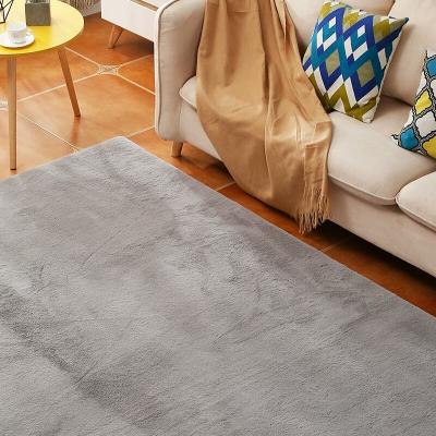 China Hot selling white faux rabbit fur rug carpet mats polyester acrylic rabbit faux fur rug dywan for sale