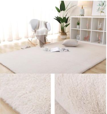 China 100% Polyester rug carpet Black/Brown/Gray/Red/White Faux rabbit fur carpet for kids room living room bed room for sale