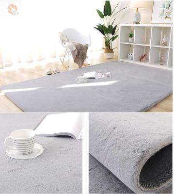 China 100% Polyester carpet rug Black/Brown/Gray/Red/White Faux rabbit fur carpet for kids room living room bed room for sale