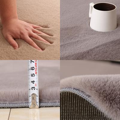 China 100% Polyester carpet rug Faux rabbit fur carpet Black/Brown/Gray/Red/White for kids room living room bed room for sale