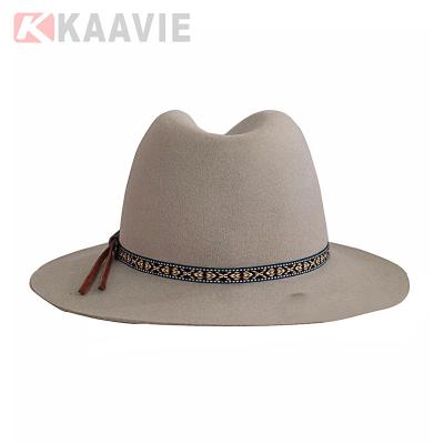 China Do fedora feito sob encomenda de lãs dos homens 100% dos chapéus do fedora do vaqueiro do OEM chapéus macios desproporcionados à venda