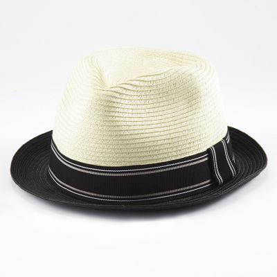 Cina Straw Fedora Hat Womens Summer nero degli uomini all'aperto di vacanza 54cm 58cm in vendita