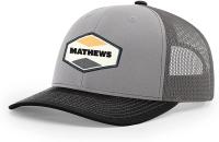 China Men Cotton Twill Richardson 7 Panel Trucker Cap Plain Structured Flat With Patch Logo 58cm for sale