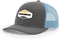 China Men Cotton Twill Richardson 7 Panel Trucker Cap Plain Structured Flat With Patch Logo 58cm for sale