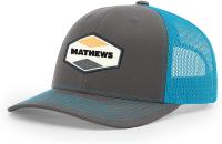 China Men Cotton Twill Richardson 7 Panel Trucker Cap Plain Structured Flat With Patch Logo 58cm for sale