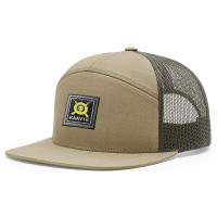 China Custom 7 Panel Trucker Cap Adjustable 58-61cm Plastic Back Closure Embroidery Baseball Cap for sale